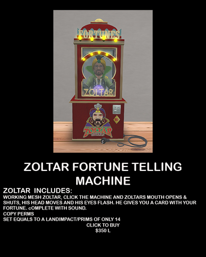 Second Life Marketplace - Zoltar Fortune Telling Machine v2